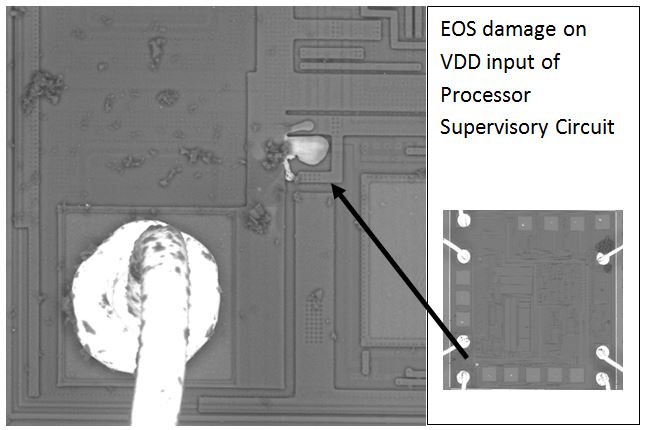 EOS damage on VDD - SEM Lab Inc.